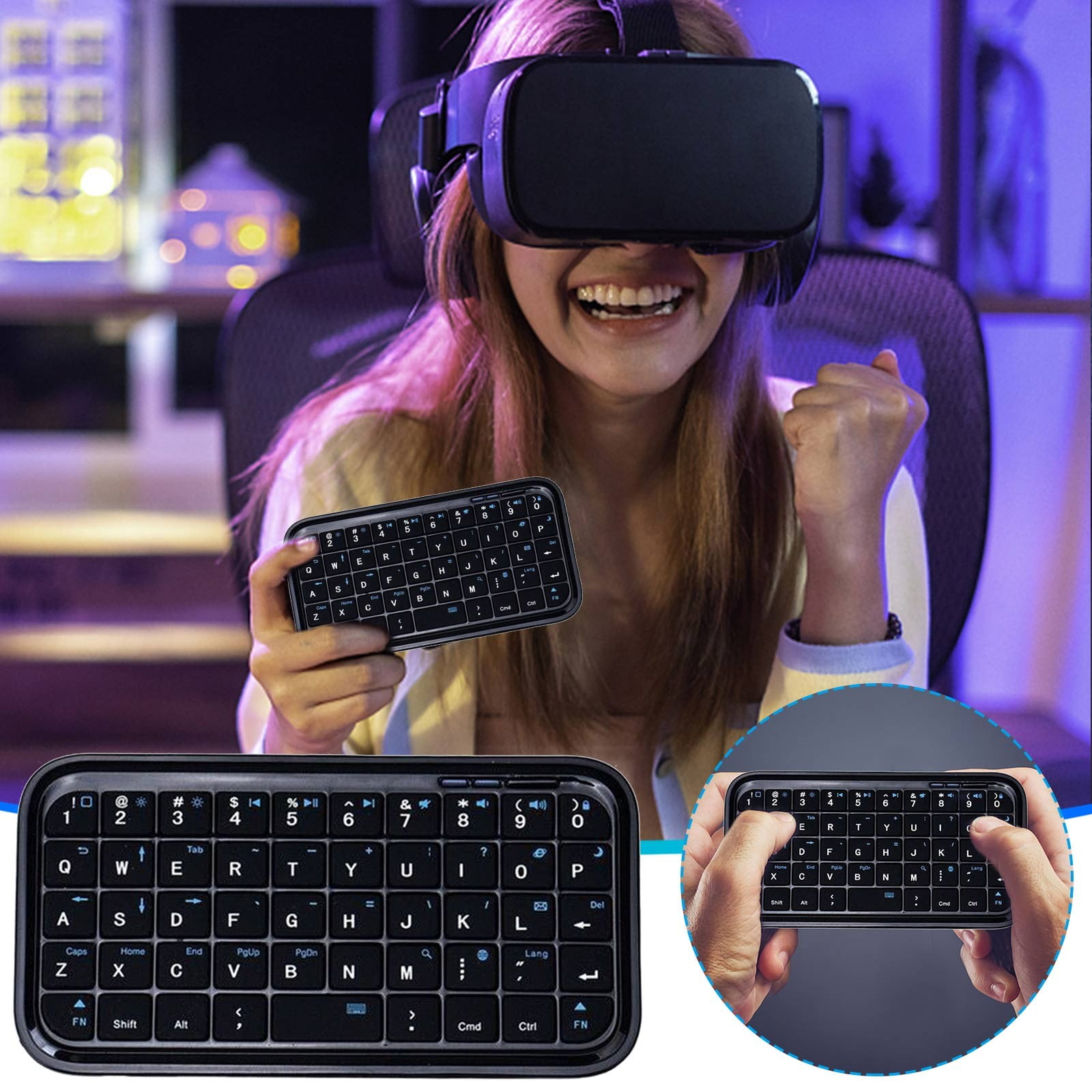 Foqnuq Wireless Bluetooth Mini Portable Keyboard for Multi-System ...