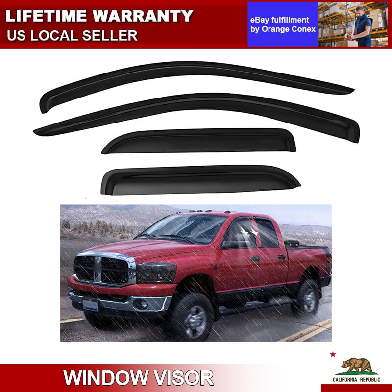 For 02-09 Dodge Ram 1500 2500 Quad/Crew Cab Window Visors Rain Sun ...