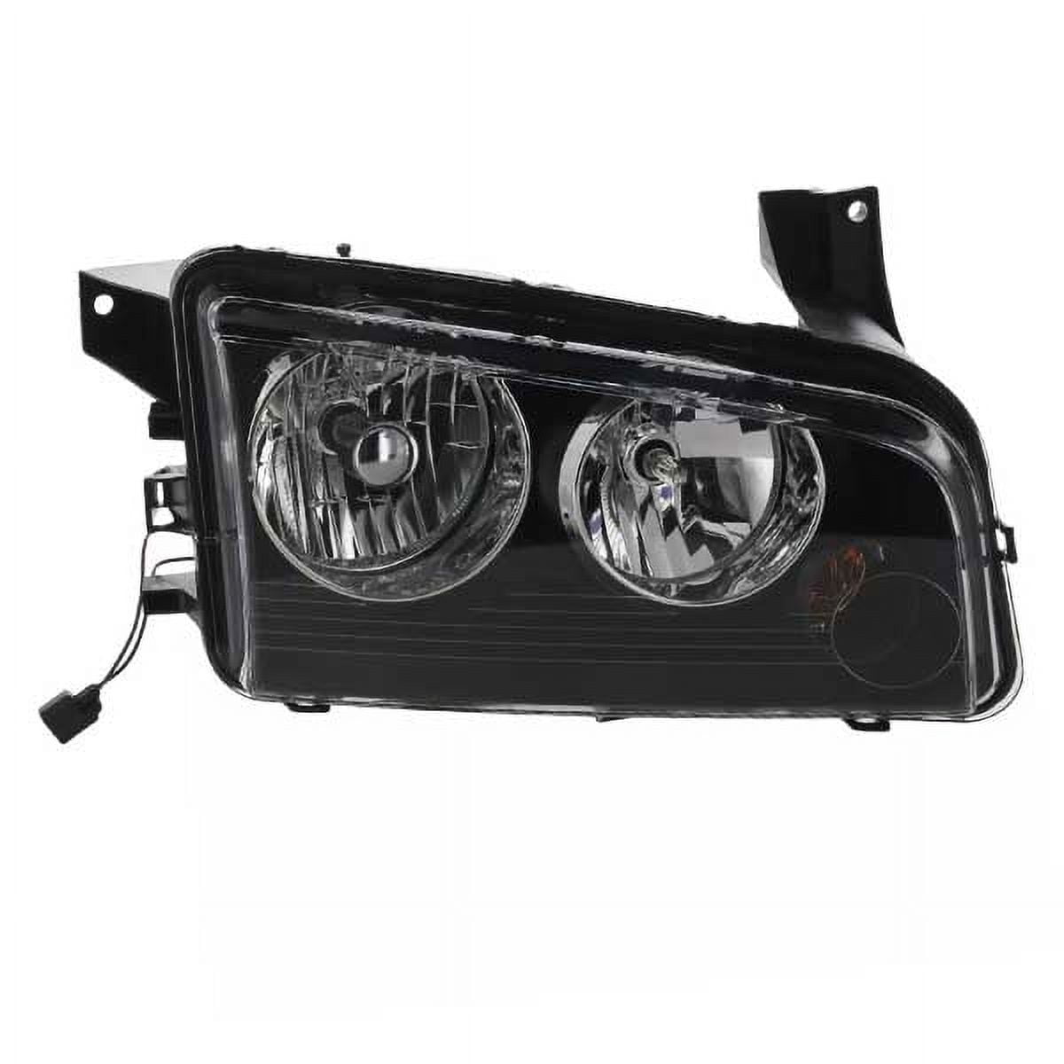 For 07-10 Charger Headlight Headlamp Head Light w/Bulb Black Interior ...