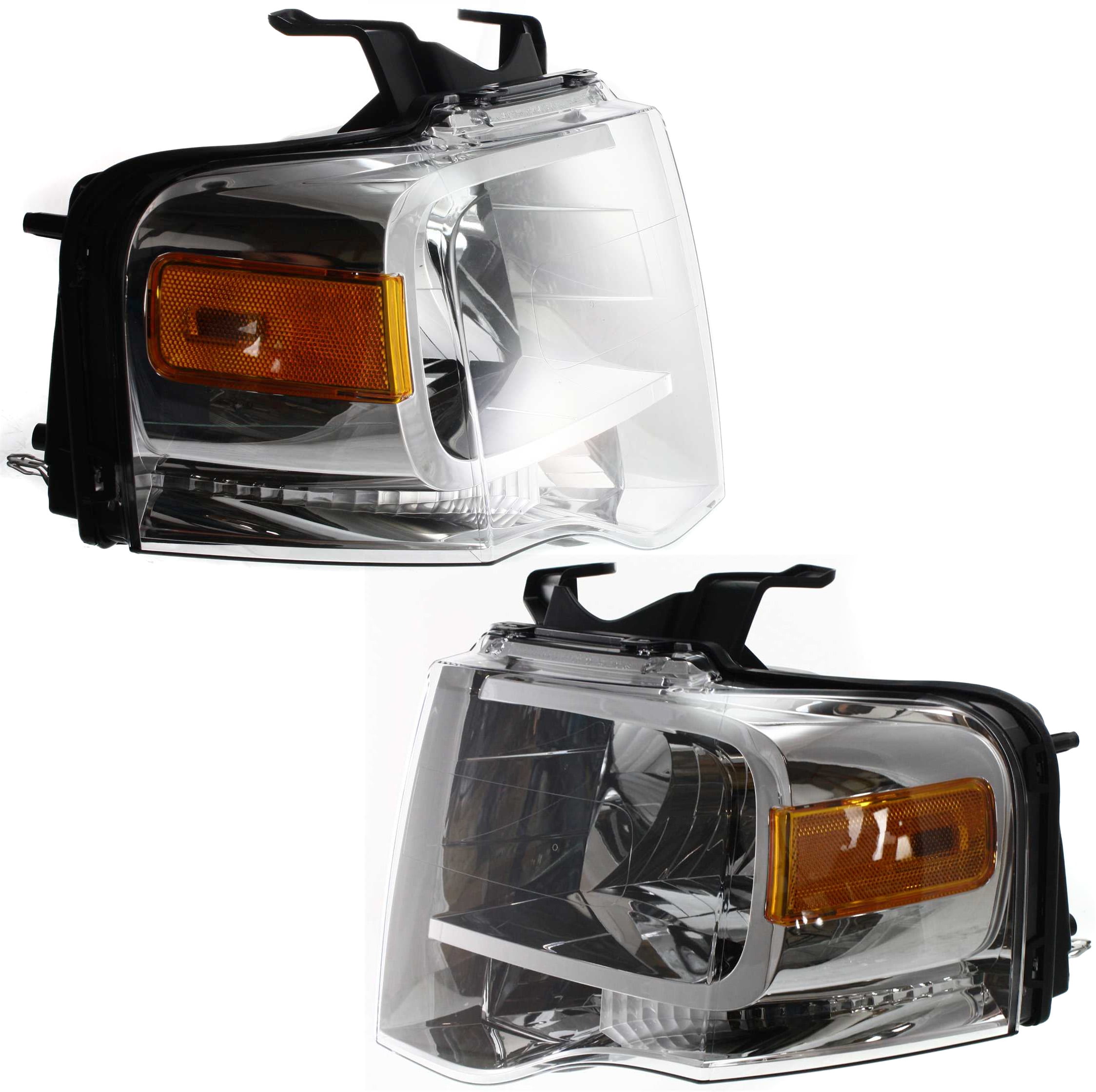 For 07-13 Expedition Front Headlight Headlamp Chrome Interior w/Bulb ...