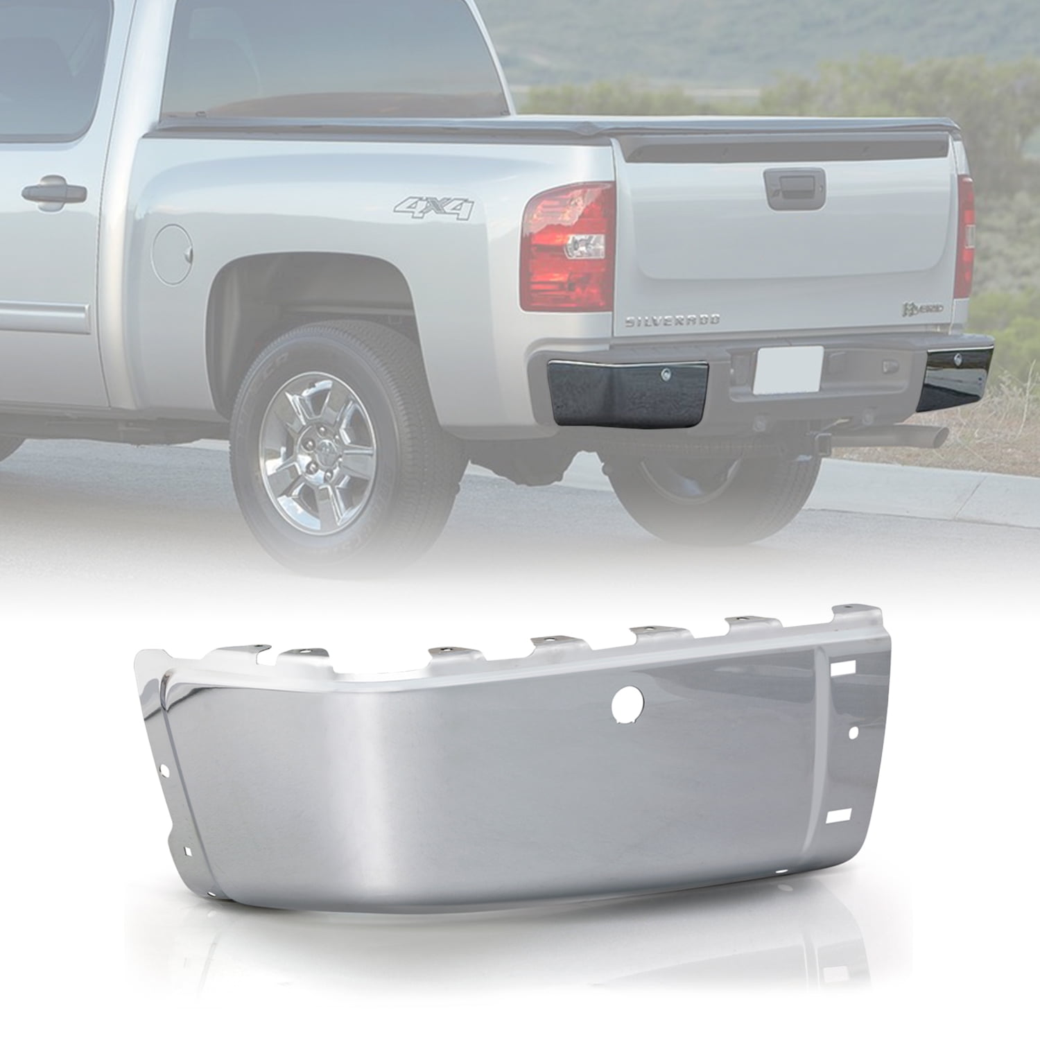 For 07-13 Silverado Sierra 1500 2500HD Rear Bumper End Cap Driver w ...