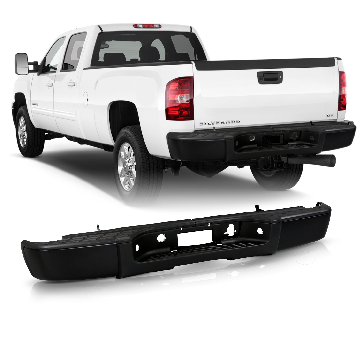 Westin/HDX 07-13 Chevrolet Silverado 1500 Rear Bumper - Textured Black ...