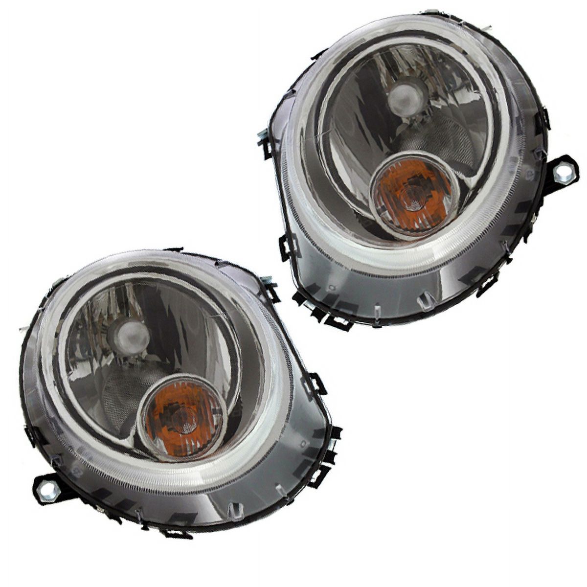 For 07-15 Cooper Front Headlight Headlamp with White Turn Signal & Bulb ...