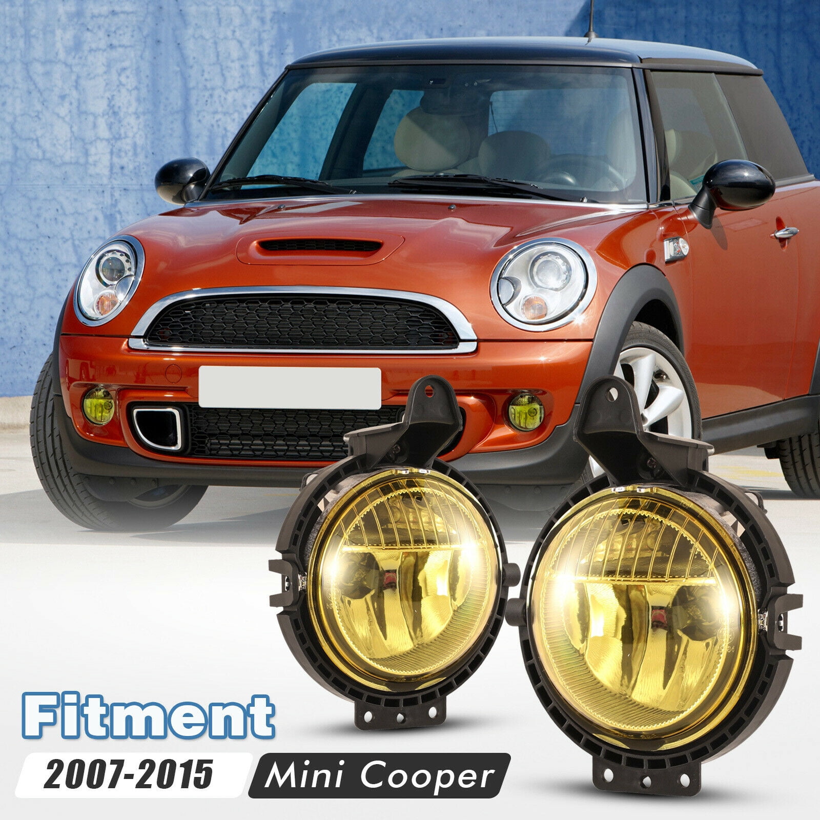 For 07-15 Mini Cooper Fog Lights with DRL Function Yellow Lens ...
