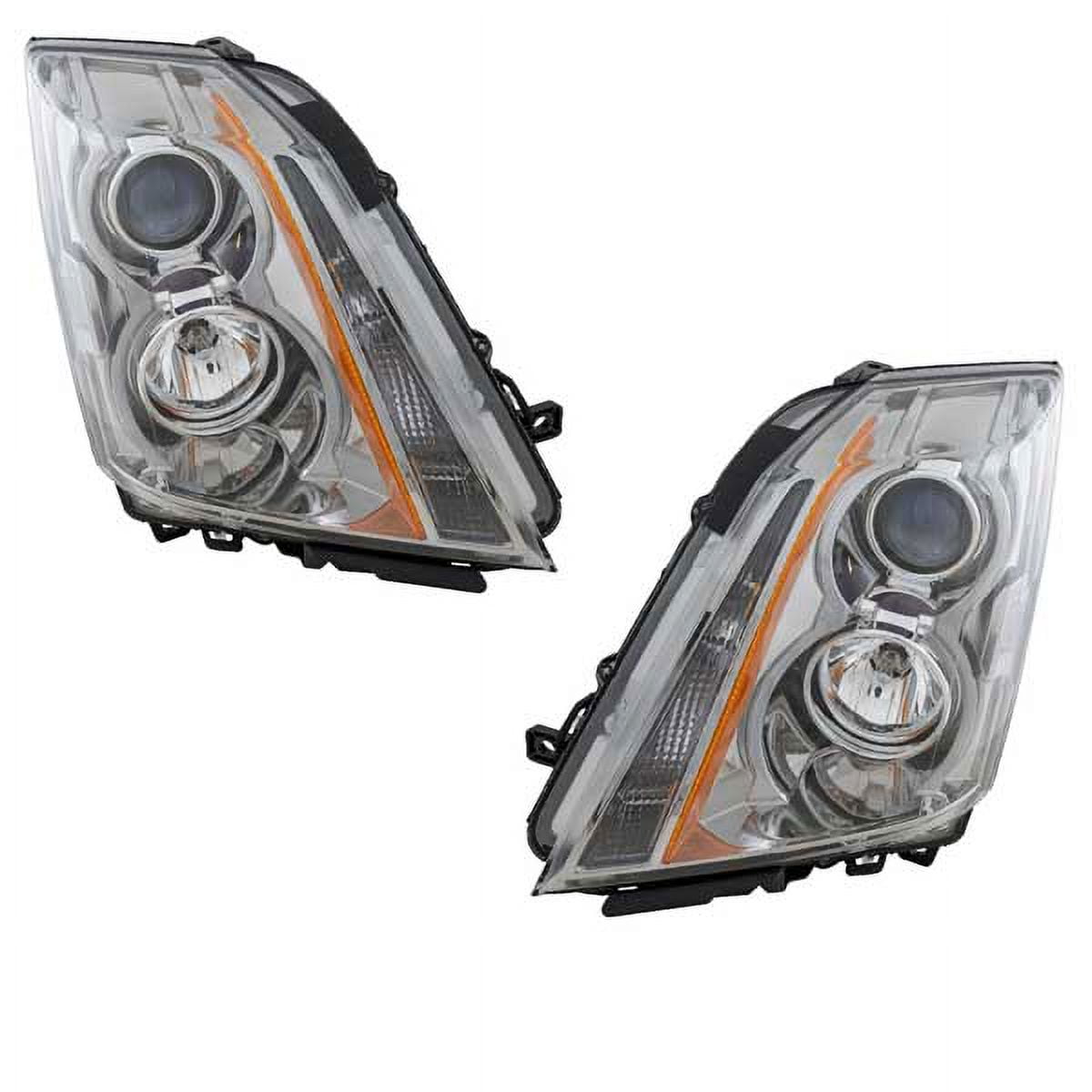 For 08-15 Cadillac CTS Headlight Headlamp Halogen Head Light w/Bulb 2Pc ...