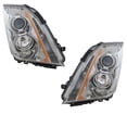 For 08-15 Cadillac CTS Headlight Headlamp Halogen Head Light w/Bulb 2Pc ...