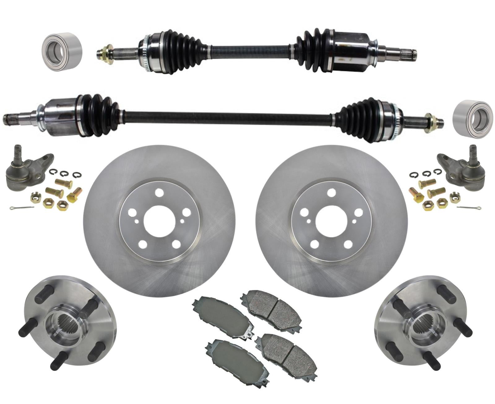 For 09-13 Toyota Corolla 1.8L Axle CV Drive Shafts Hub Bearing Ball Jnt ...