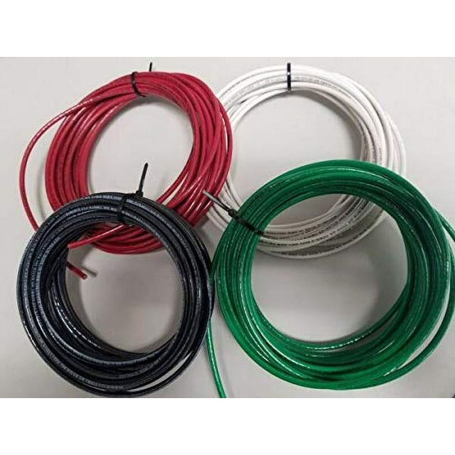 For 10 GAUGE THHN WIRE BLACK, RED, WHITE GREEN 50 FEET EA THWN-2 COPPER ...