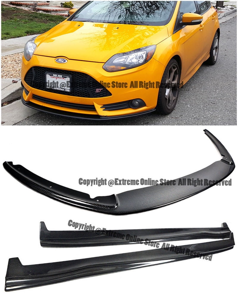 For 13-14 Ford Focus ST CARBON FIBER Add On Front Bumper Splitter W ...