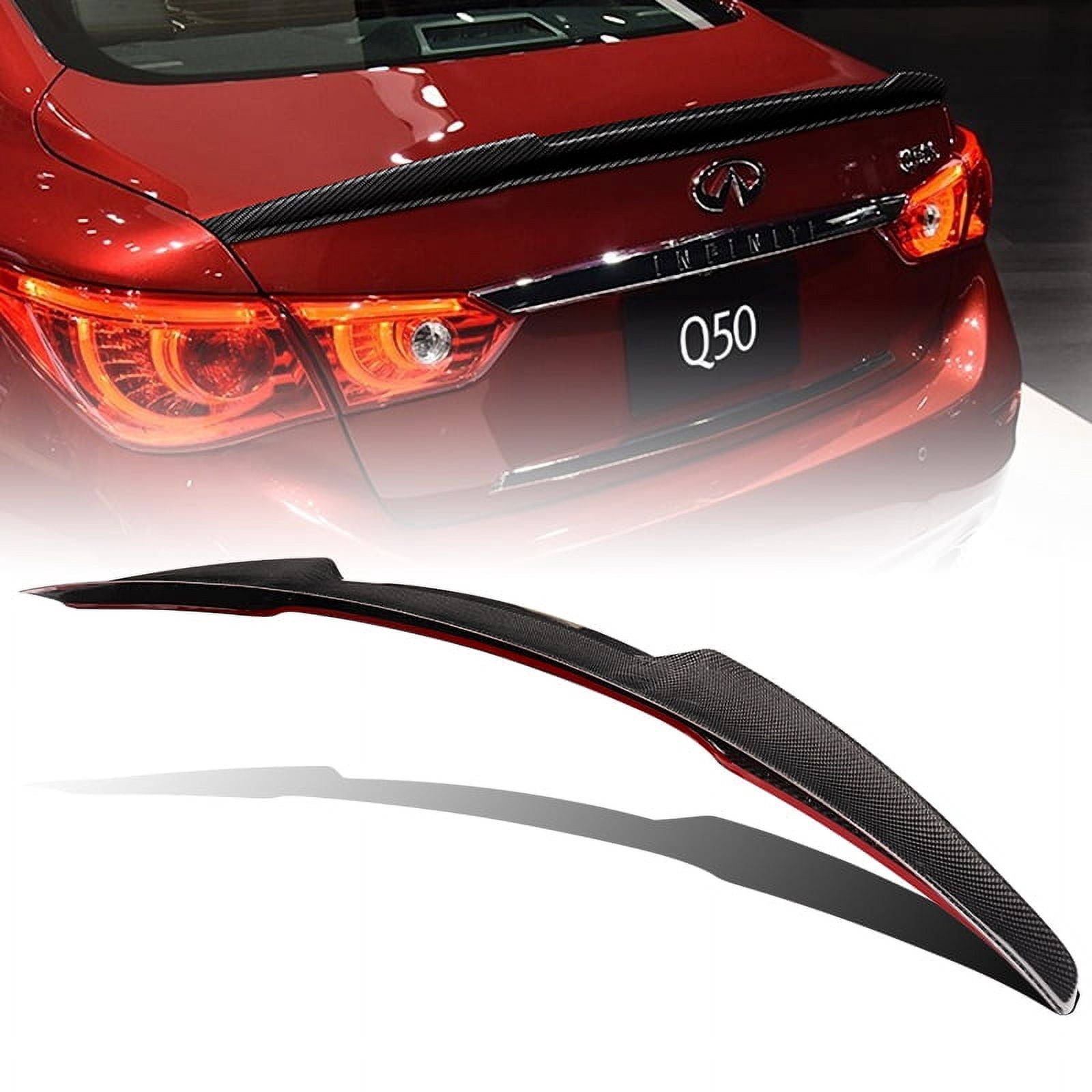 For 14-21 Infiniti Q50 Q50S V-Style Real Carbon Fiber Trunk Lid Spoiler ...