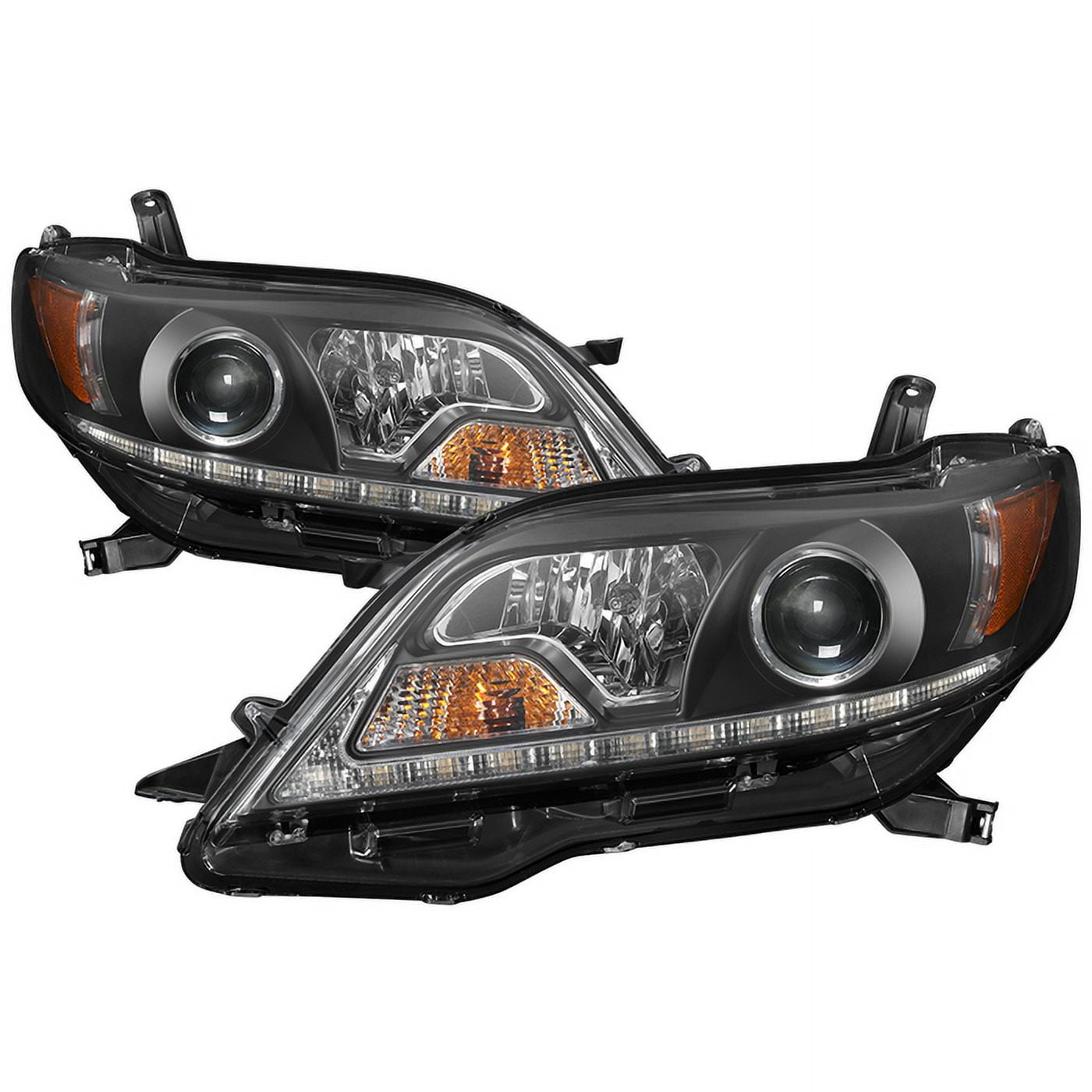 For 15-17 Toyota Sienna SE/XE Sonar DRL LED Projector Headlights (Black ...