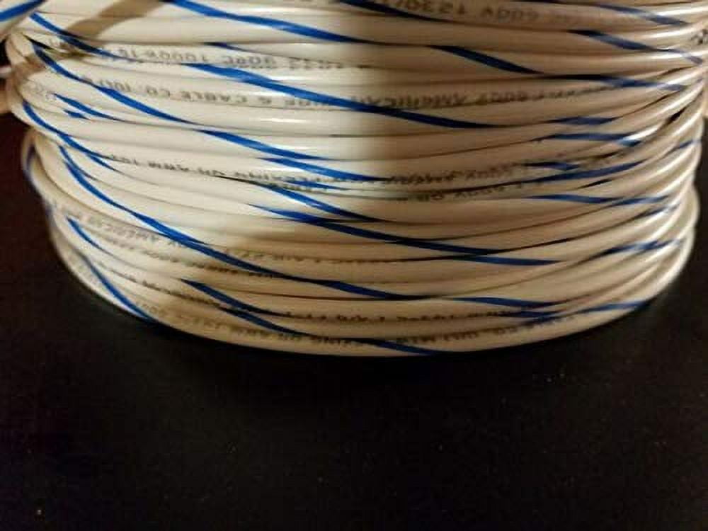 For 16 GAUGE WIRE WHITE W/BLUE STRIPE 50 FT PRIMARY AWG STRANDED COPPER ...