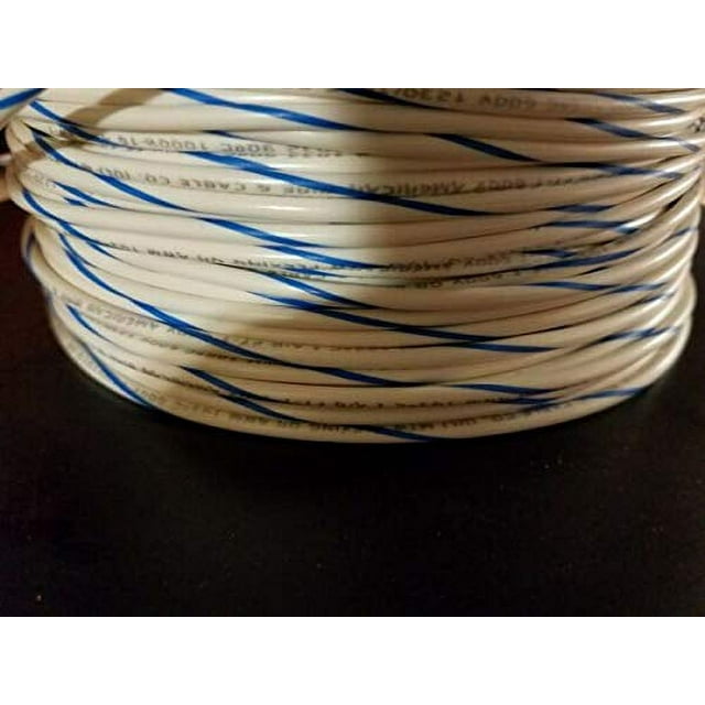 For 16 GAUGE WIRE WHITE W/BLUE STRIPE 50 FT PRIMARY AWG STRANDED COPPER ...