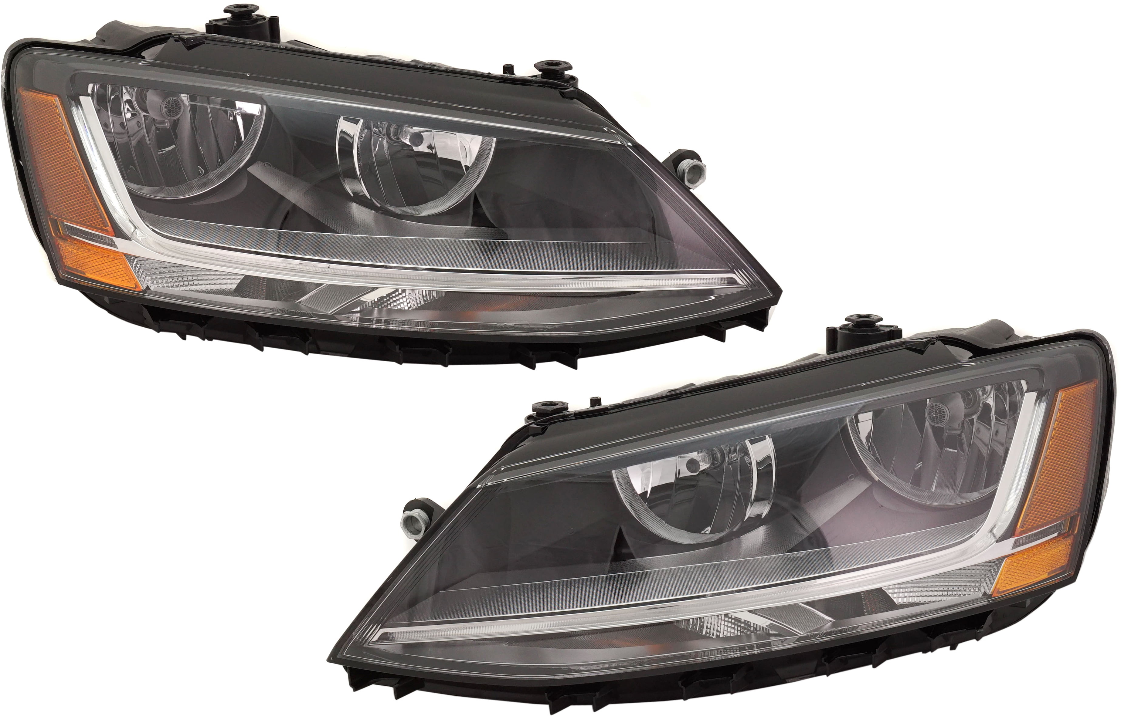 For 17-18 Jetta Halogen Headlight Headlamp w/LED Daytime Running Lamp ...