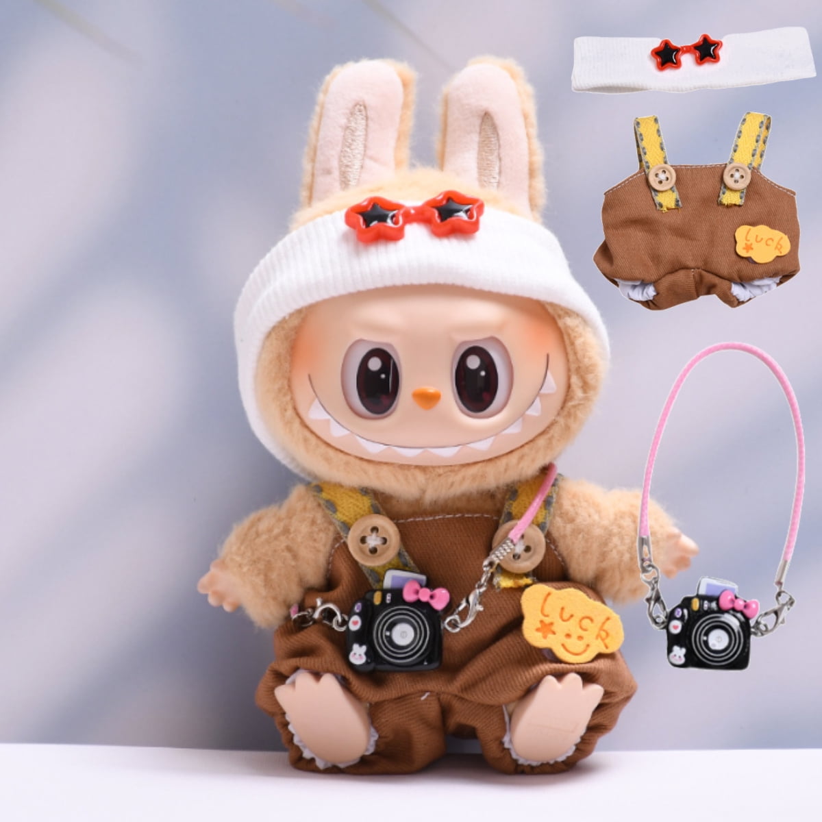 For 17cm Labubu Doll Clothes Fashion Clothes Overalls Doll Labubu ...