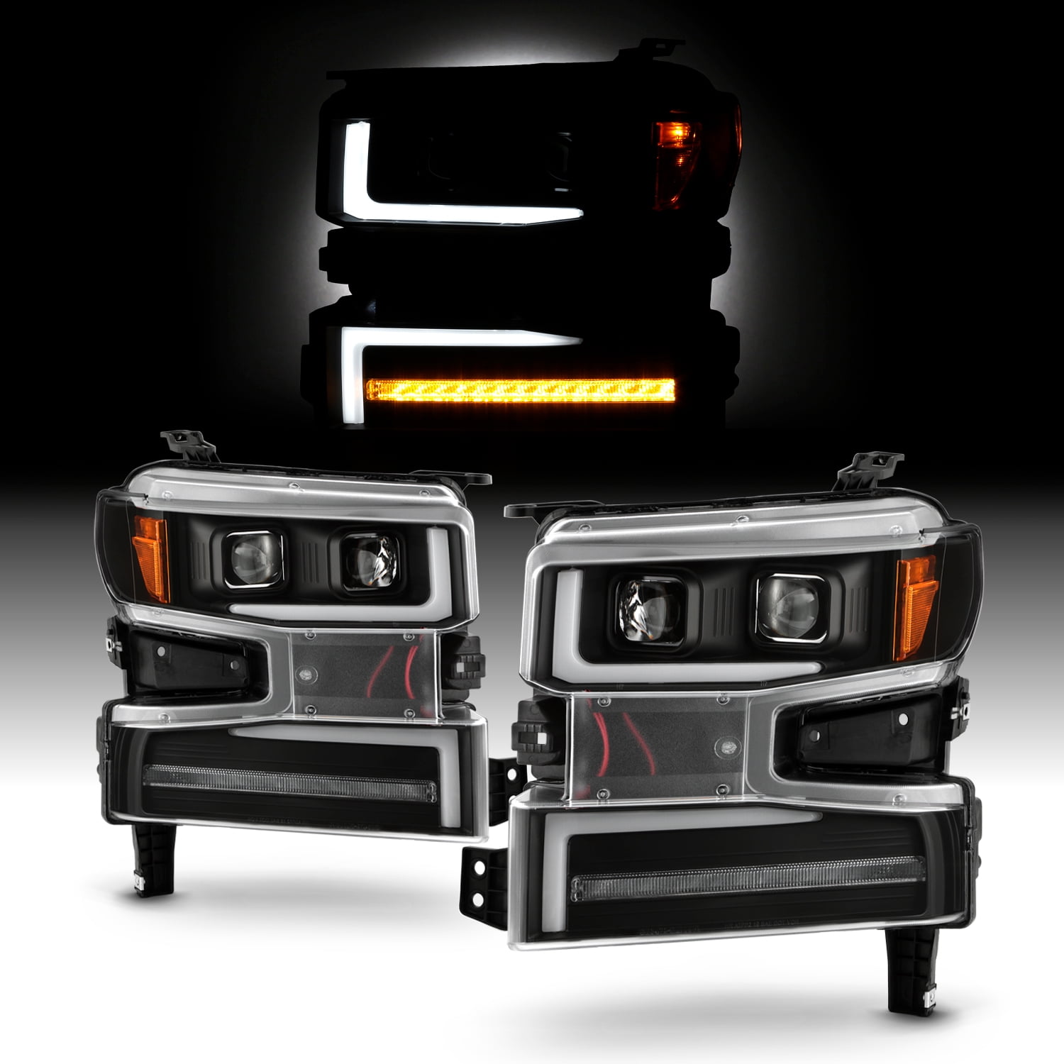 AKKON - Fits 2019-2022 Chevy Silverado 1500 [Halogen Type] Projector ...