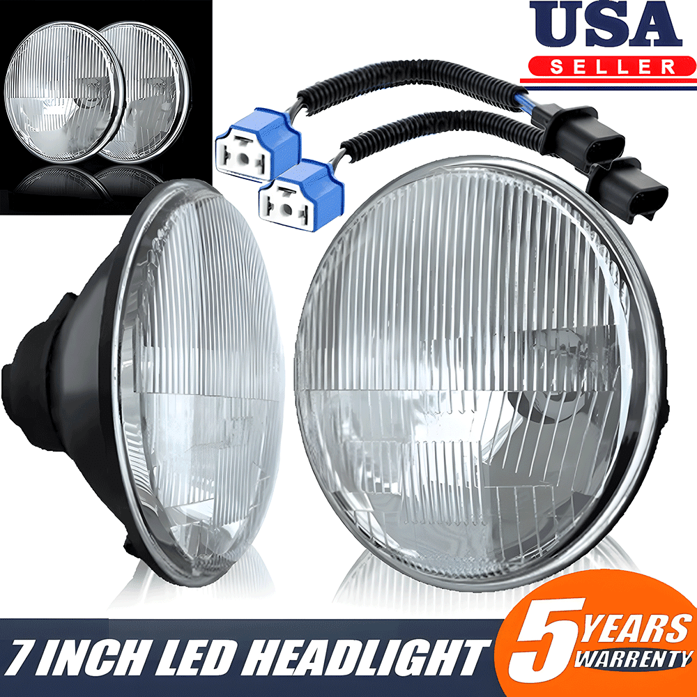 For 1967-1972 Chevy C10 Pair 7 inch LED Headlights Round DOT Approved ...