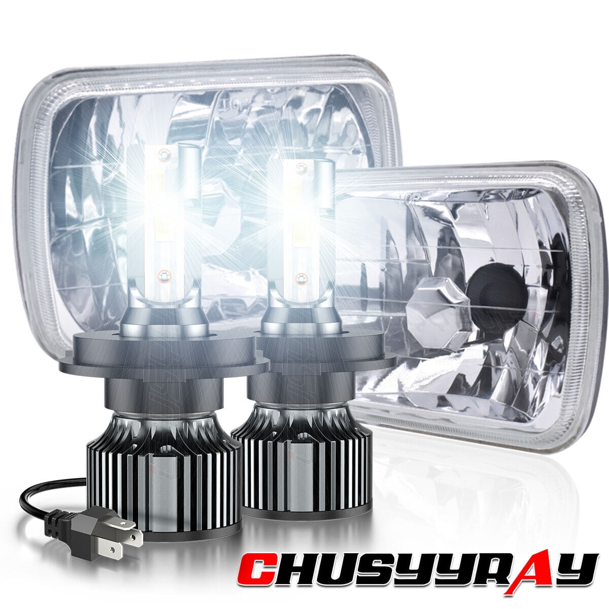 For 1984-2001 Jeep Wrangler Cherokee XJ 7X6 5X7 LED Headlights HI-Lo ...