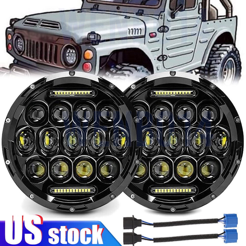 For 1986-1995 Suzuki Samurai SJ410 Pair 7inch LED Round Headlight Hi-Lo ...