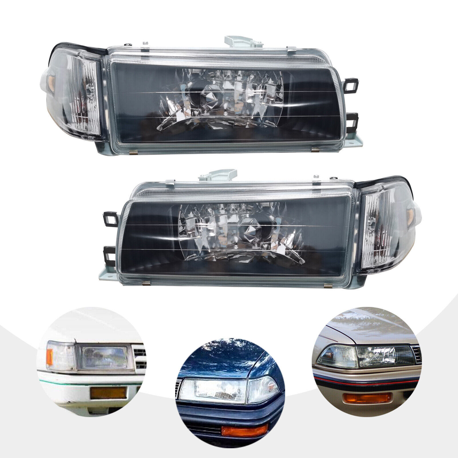 For 1988-1992 Toyota Corolla Pair Headlights Left & Right Side ...