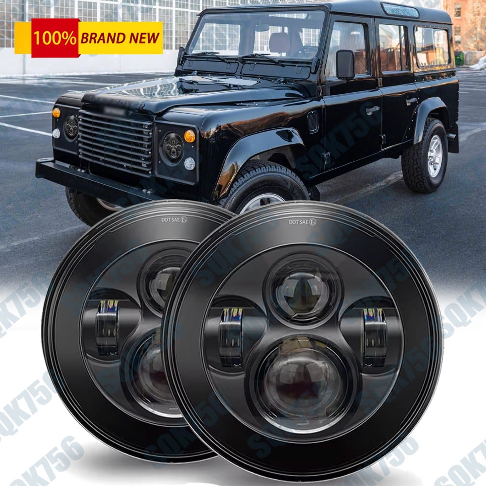 For 1993-1997 Land Rover Defender 90 110 DOT 7" LED Headlights Hi/Lo ...