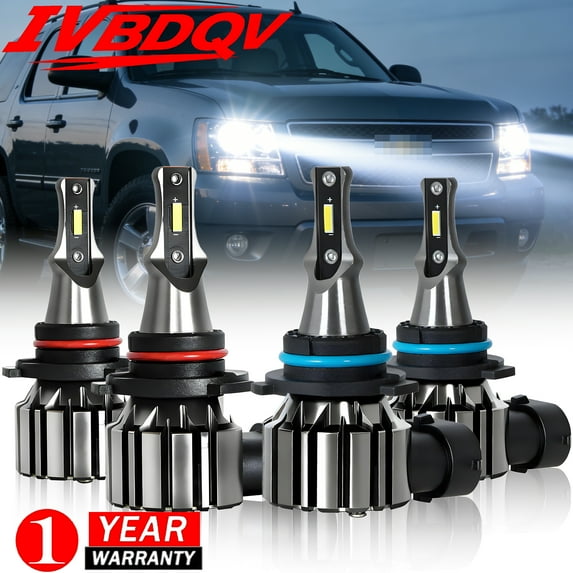 For 1995-2006 Chevy Tahoe LED Headlights Bulb 9005 High Beam 9006 Low ...