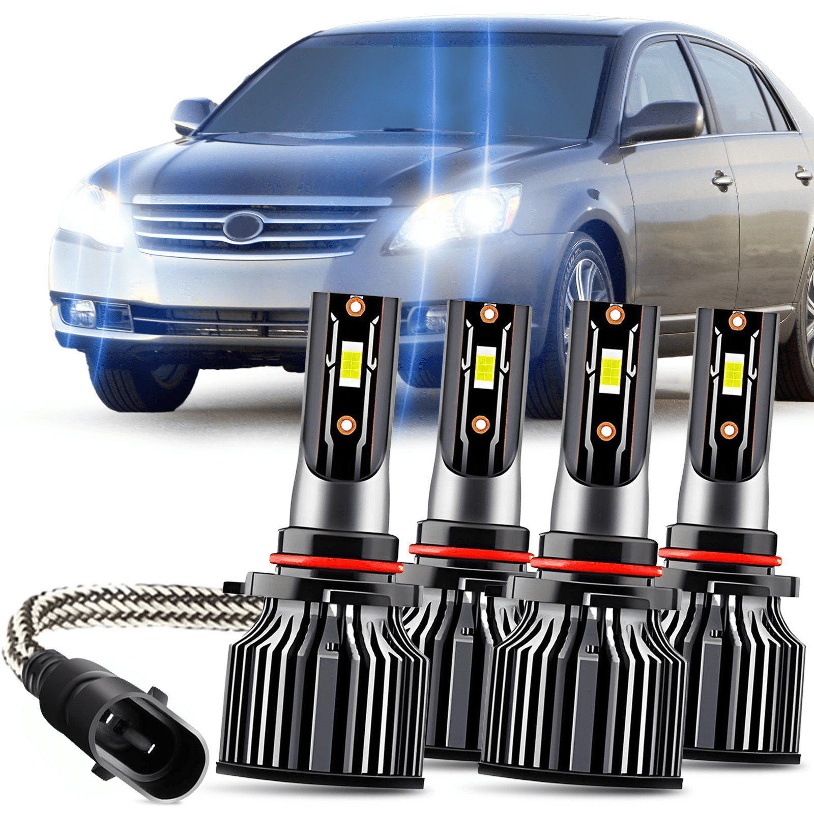 For 1995-2007 Toyota Avalon LED Headlights Bulb 9005 High Beam 9006 Low ...