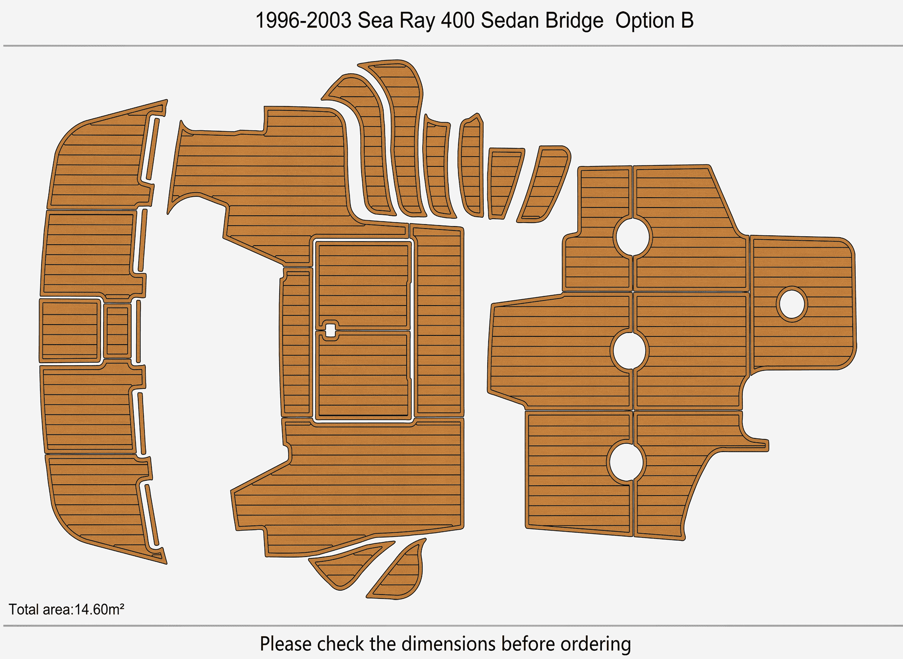 For 1996-2003 Sea Ray 400 Sedan Bridge Option B EVA Foam Boat Decking ...