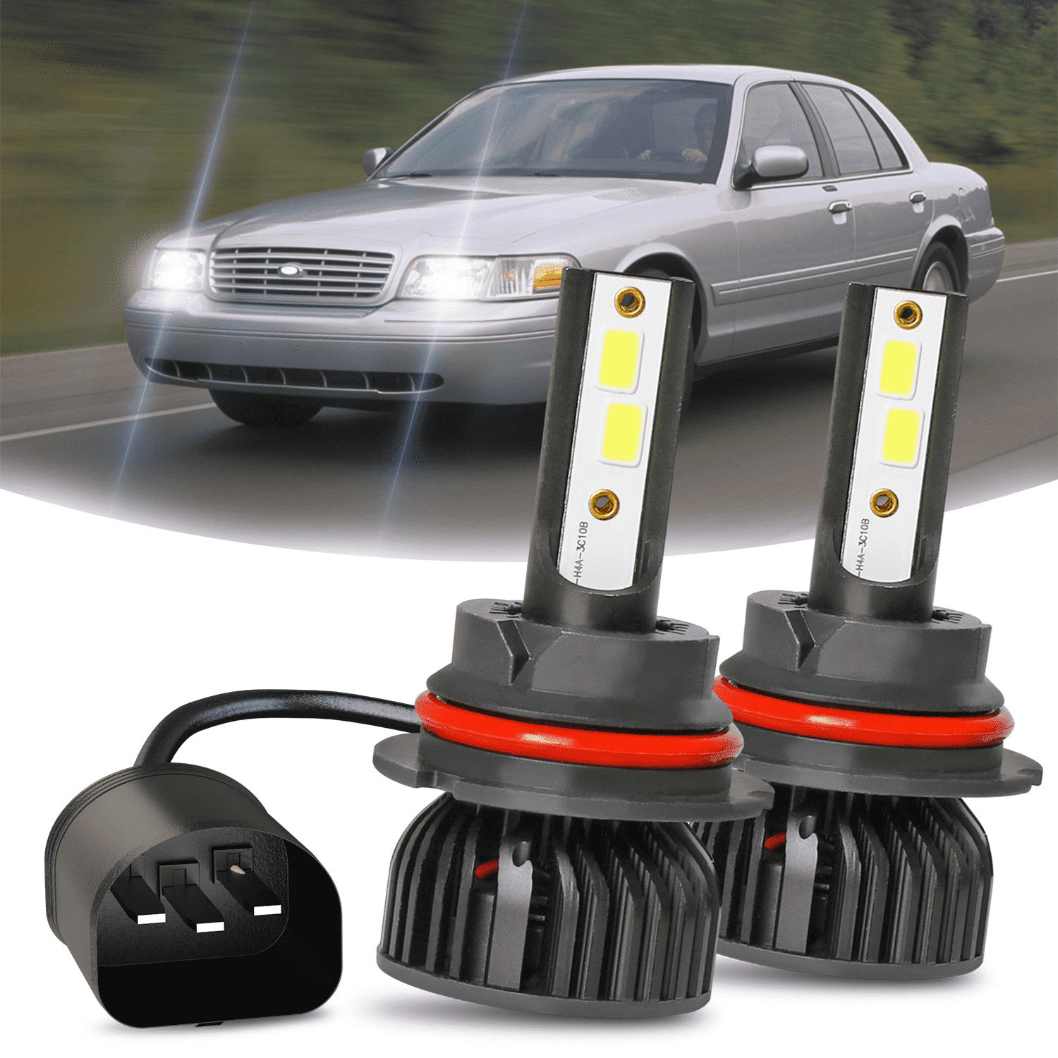 For 1998-2011 Ford Crown Victoria 9007 LED Headlight Hi/Lo Beam Bulbs ...