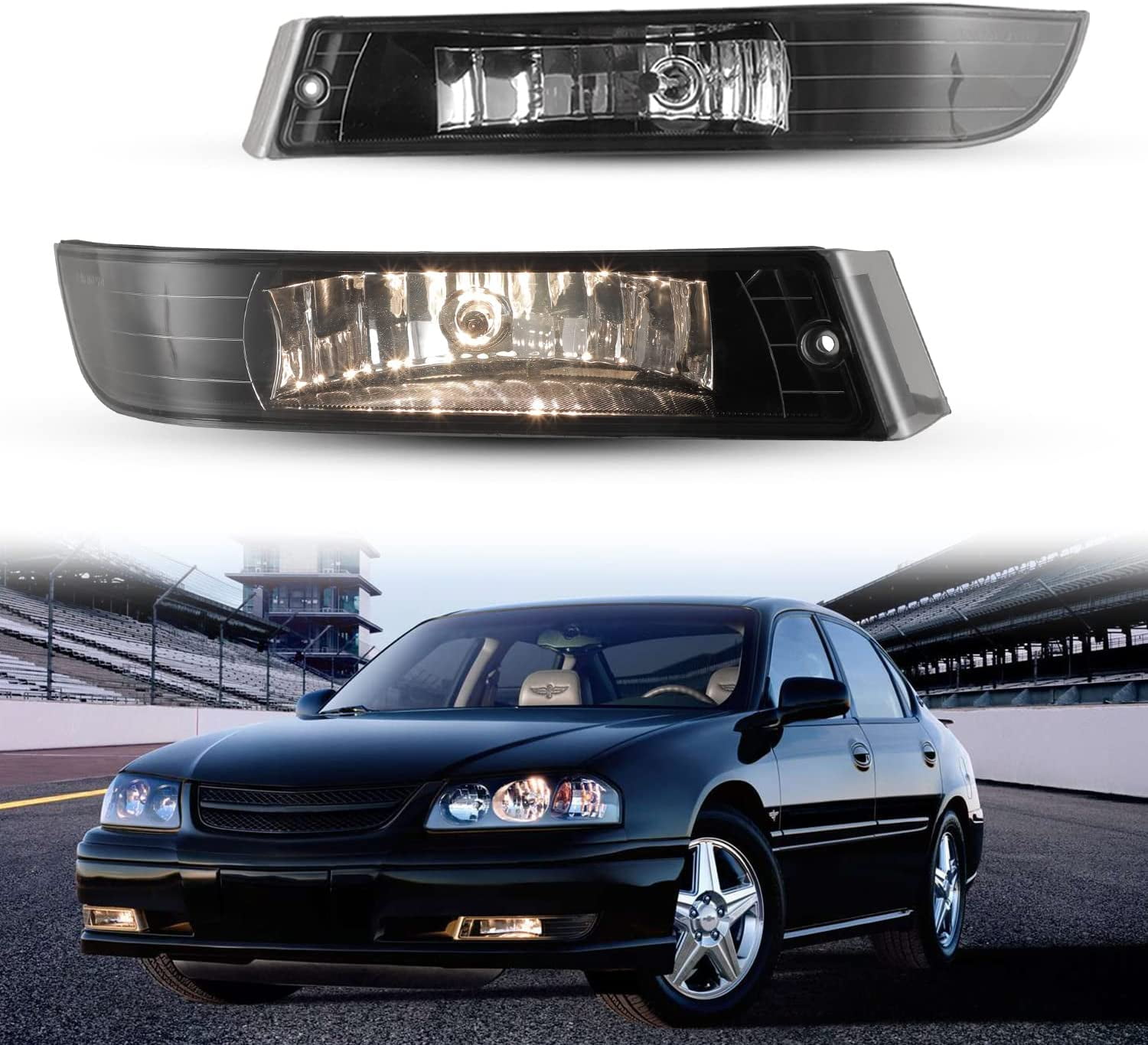 For 2000-2005 Chevrolet Impala LS Pair Fog lights Driving Front Bumper ...