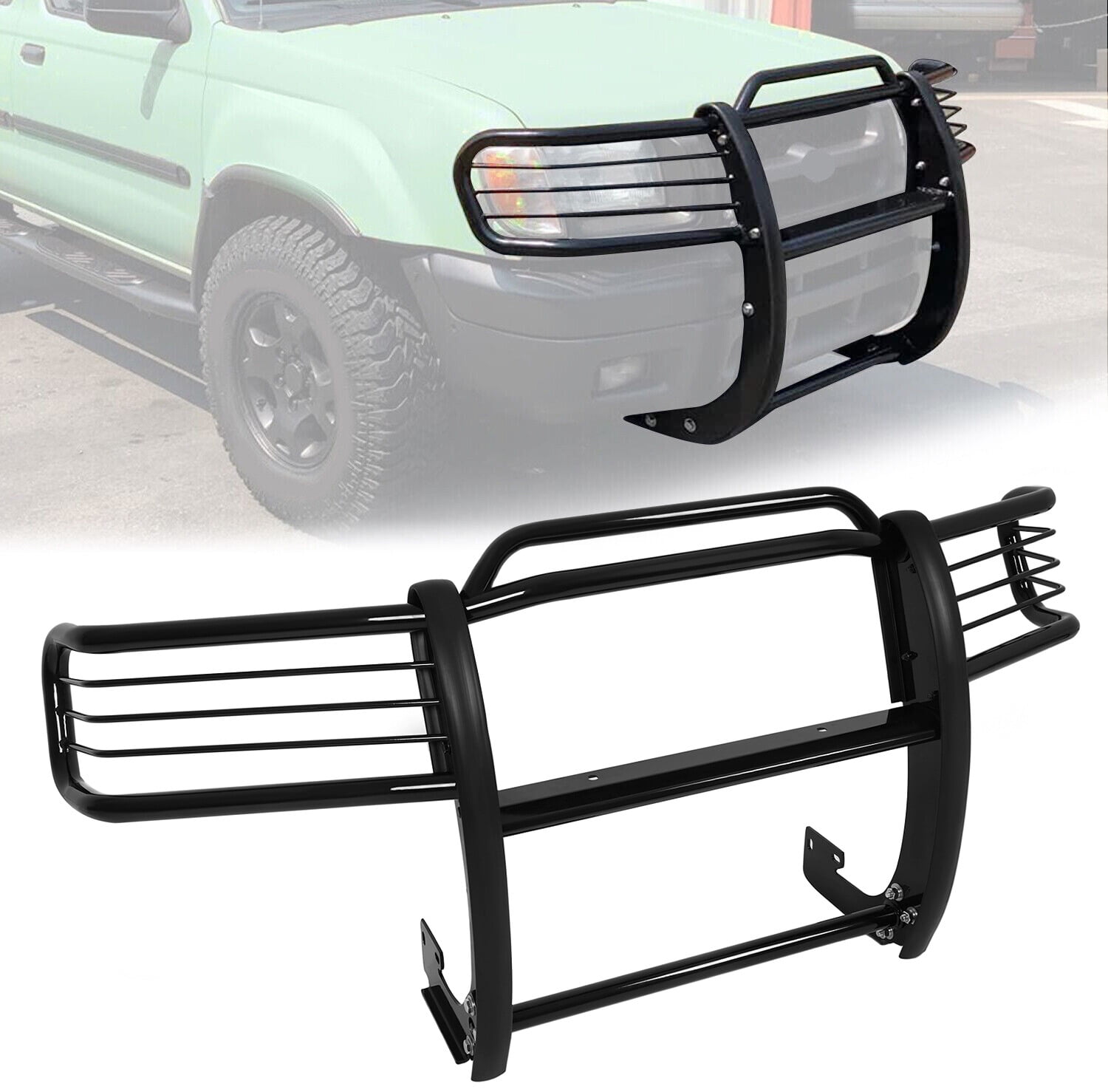 For 2001-04 Nissan Frontier Bumper brush Grill Grille Guard black steel ...