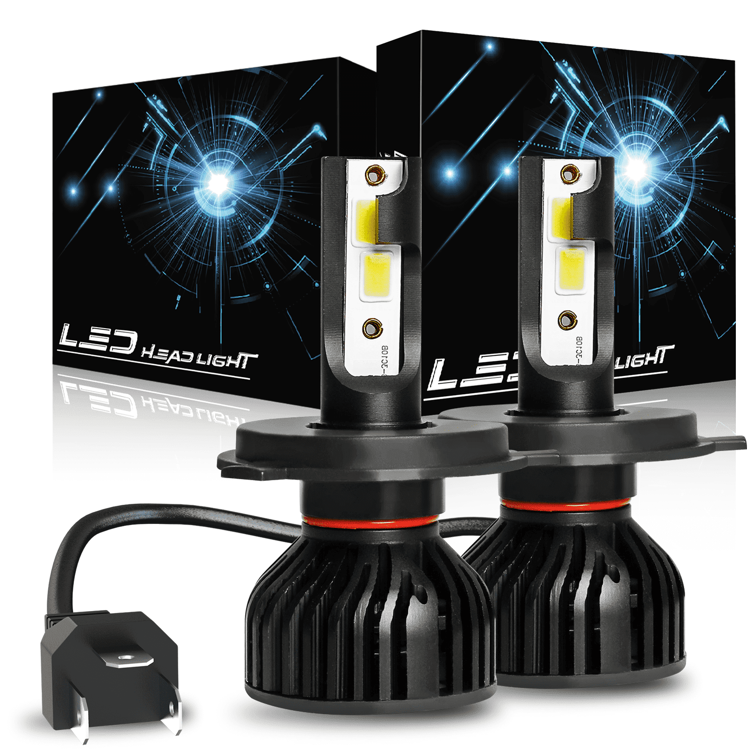 For 2001-2004 Ford Escape LED Headlights Bulb High Low Beam Combo H4 ...