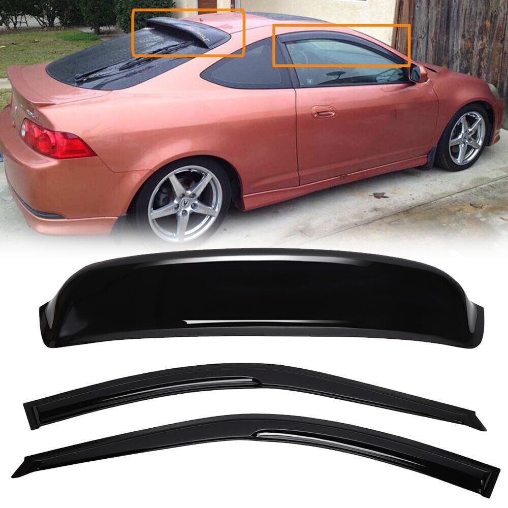 For 2002-2006 Acura RSX DC5 Mugen 3D Wavy Window Visor & Rear Roof ...
