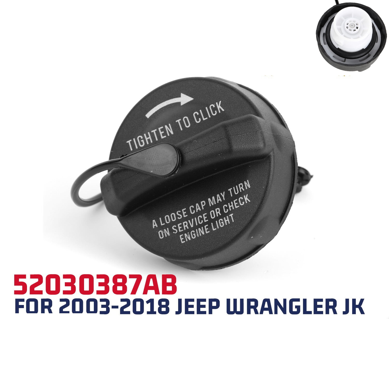 For 2003 2004-2018 Jeep Wrangler JK Fuel Filler Tether Gas Cap ...