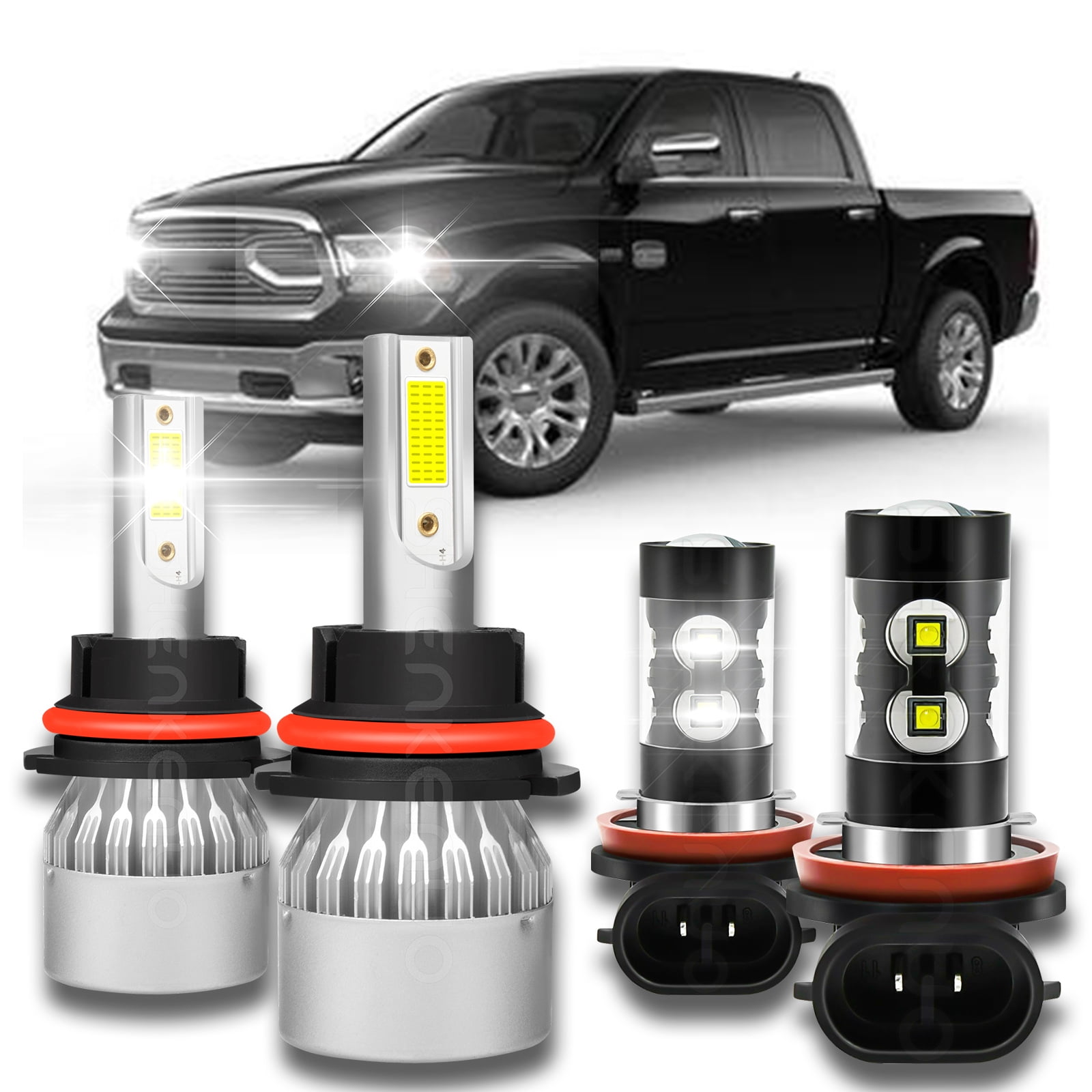 For 2003-2005 Dodge Ram 1500 2500 3500 LED Headlight High/Low Beam Fog ...