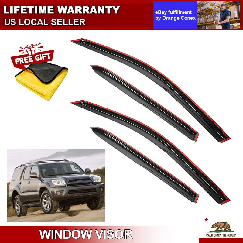 For 2003-2009 Toyota 4Runner Mugen Style Window Visors Sun Rain Guards ...