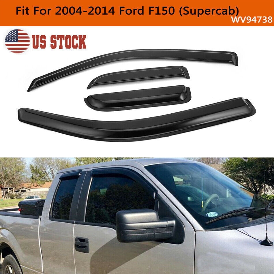 For 2004-14 Ford F150 Supercab Window Visors Sun Rain Guards Vent Shade ...