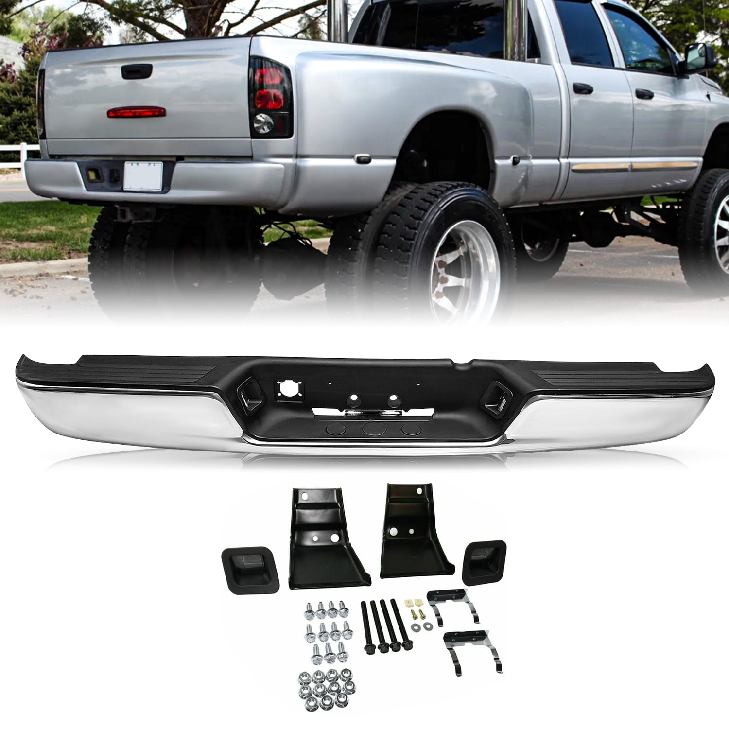 For 2004-2008 Dodge Ram 1500 2500 3500 Chrome Rear Step Bumper ...