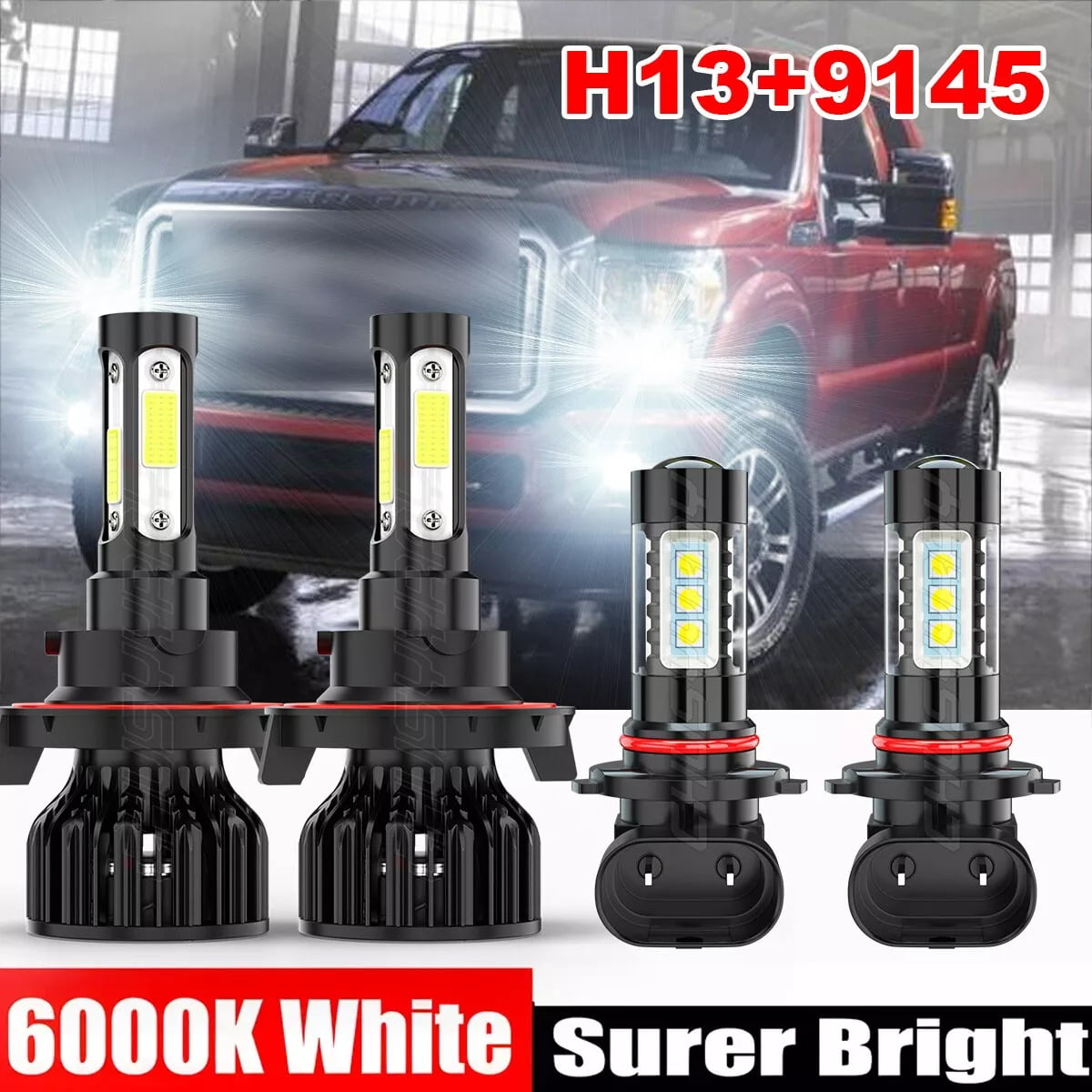 For 2004-2008 Ford F150 Combo LED Front Headlight High Low Beam Fog ...