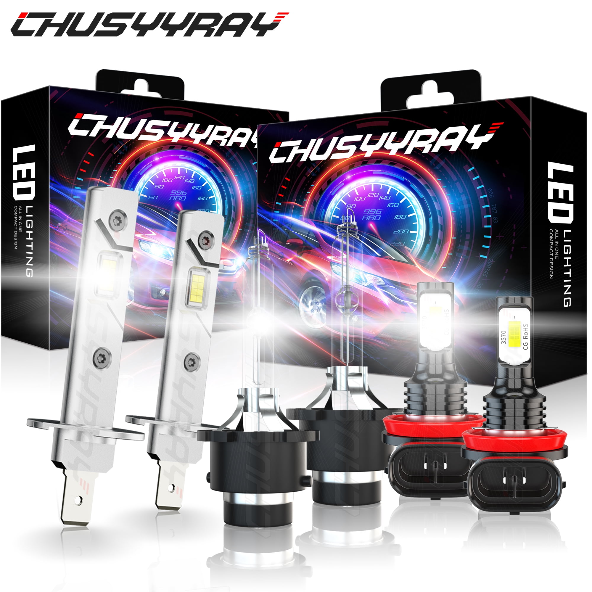 For 2004-2008 Jaguar X-Type 6x H1 D2S HID/LED Headlight Hi/Lo+H11 Fog ...