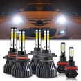 For 2004-2009 Mazda 3 LED Headlight Bulbs 4-side 9005 H7 High Low Beam ...