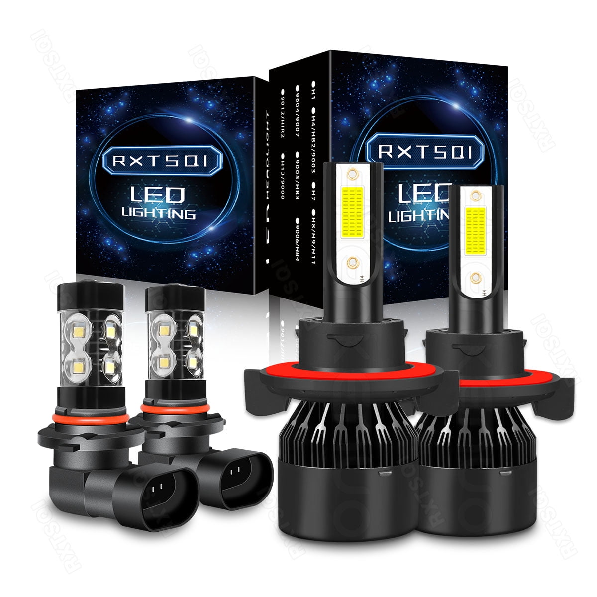 For 2004-2014 Ford F-150 LED Headlight Bulbs 2-side 9008/H13 High Low ...