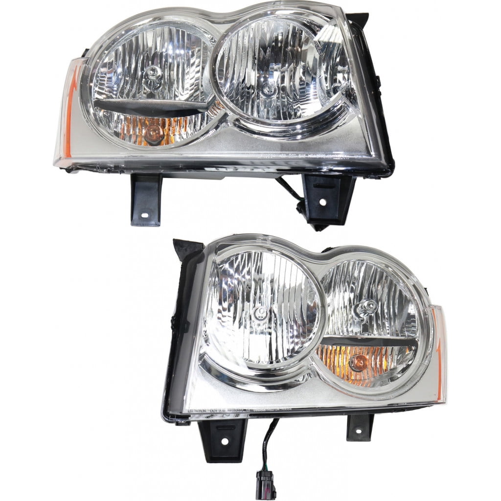 For 2005-2007 Jeep Grand-Cherokee Pair Headlights Driver and Passenger ...