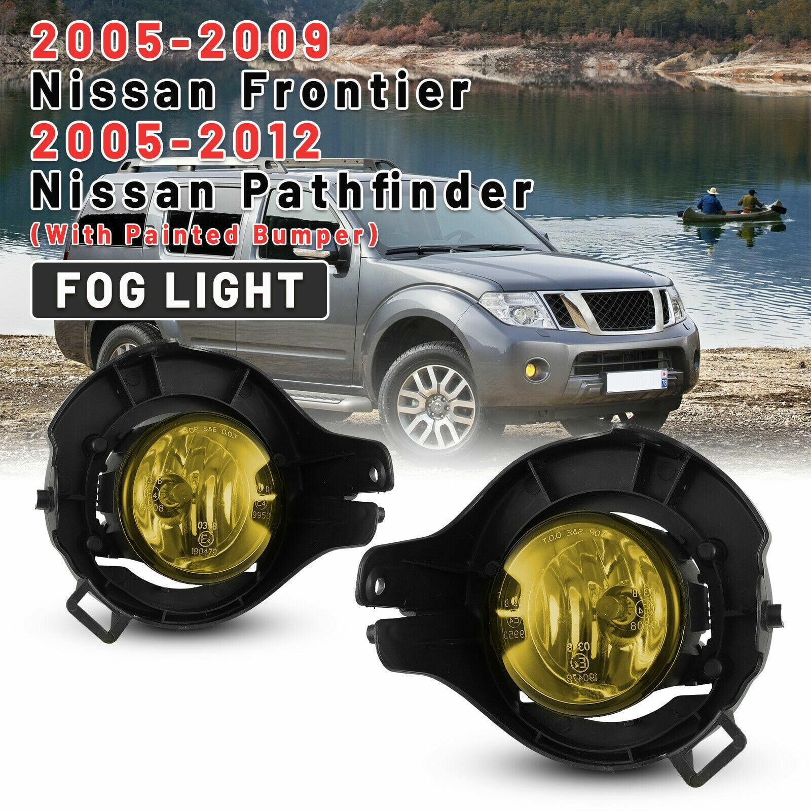 For 2005-2009 Nissan Pathfinder Frontier Painted Bumper Fog Lights ...