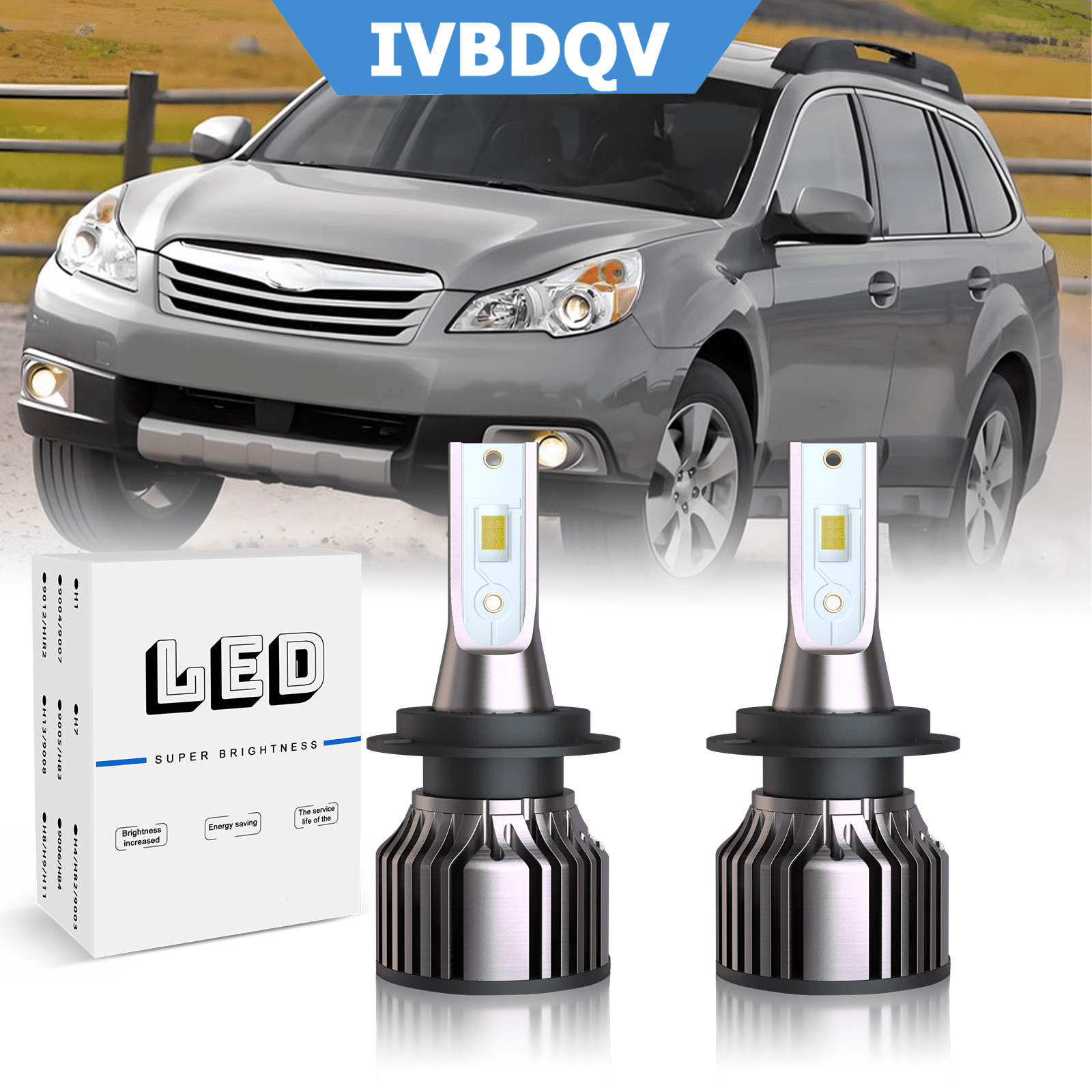 For 2005-2009 Subaru Outback LED Headlight Bulbs H7 High and Low Beam ...