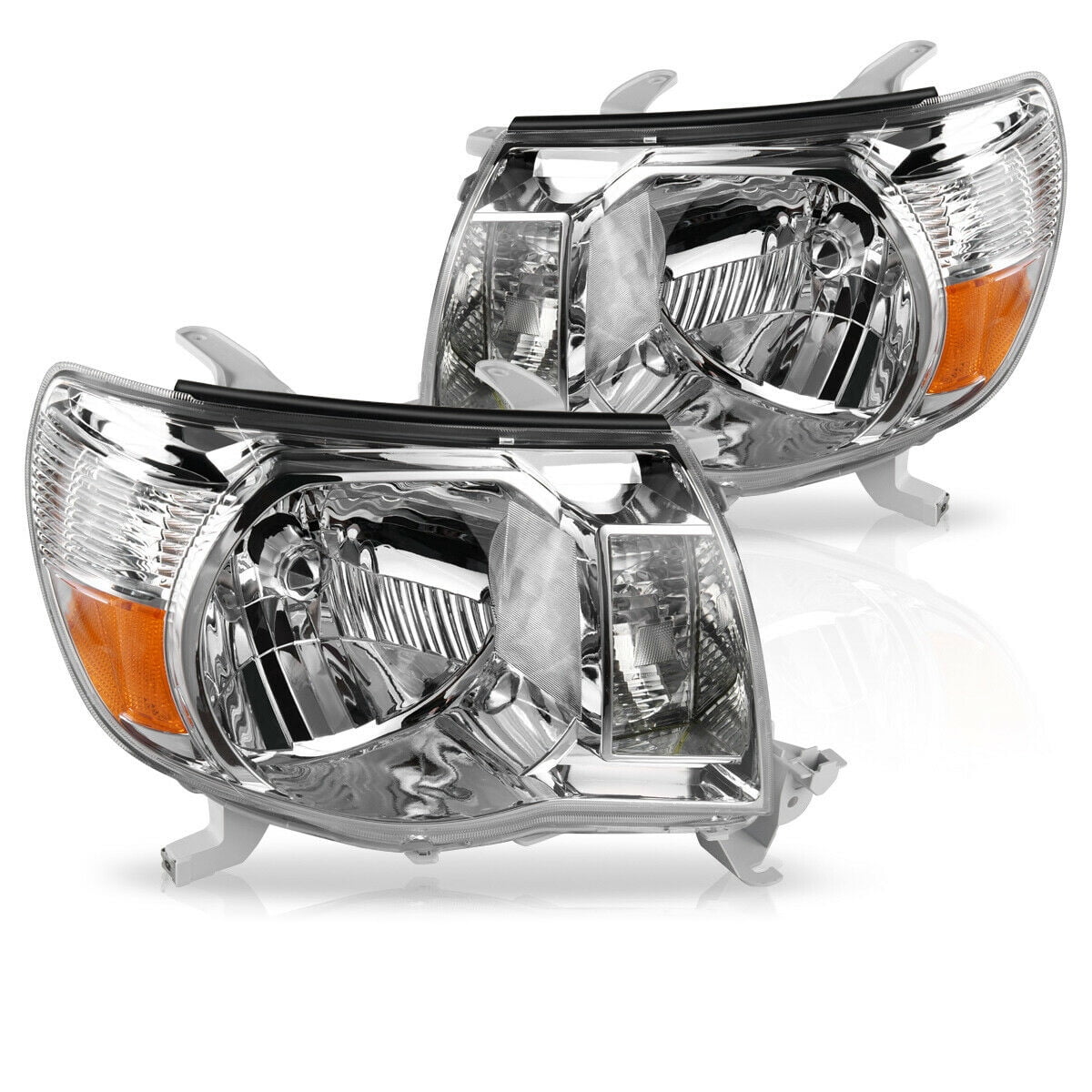 For 2005-2011 Toyota Tacoma Chrome Headlights Headlamps - Walmart.com