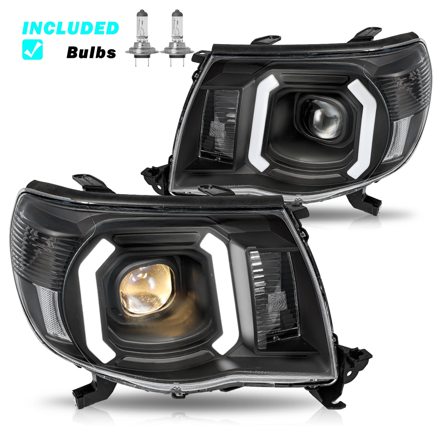 For 2005-2011 Toyota Tacoma TRD LED Tube Projector Headlight Assembly ...