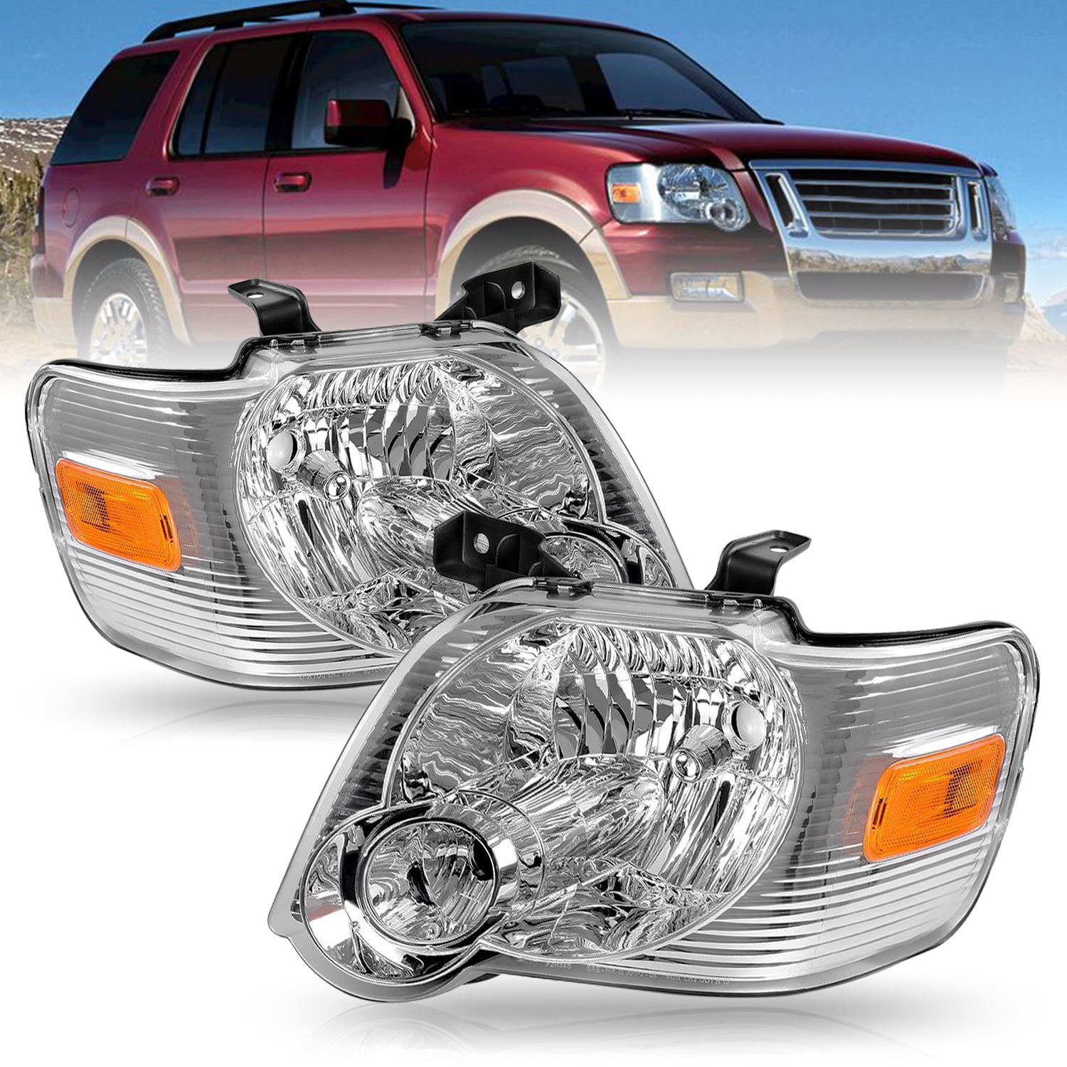For 2006 2007 2008 2009 2010 Ford Explorer Headlights Headlamps Pair ...