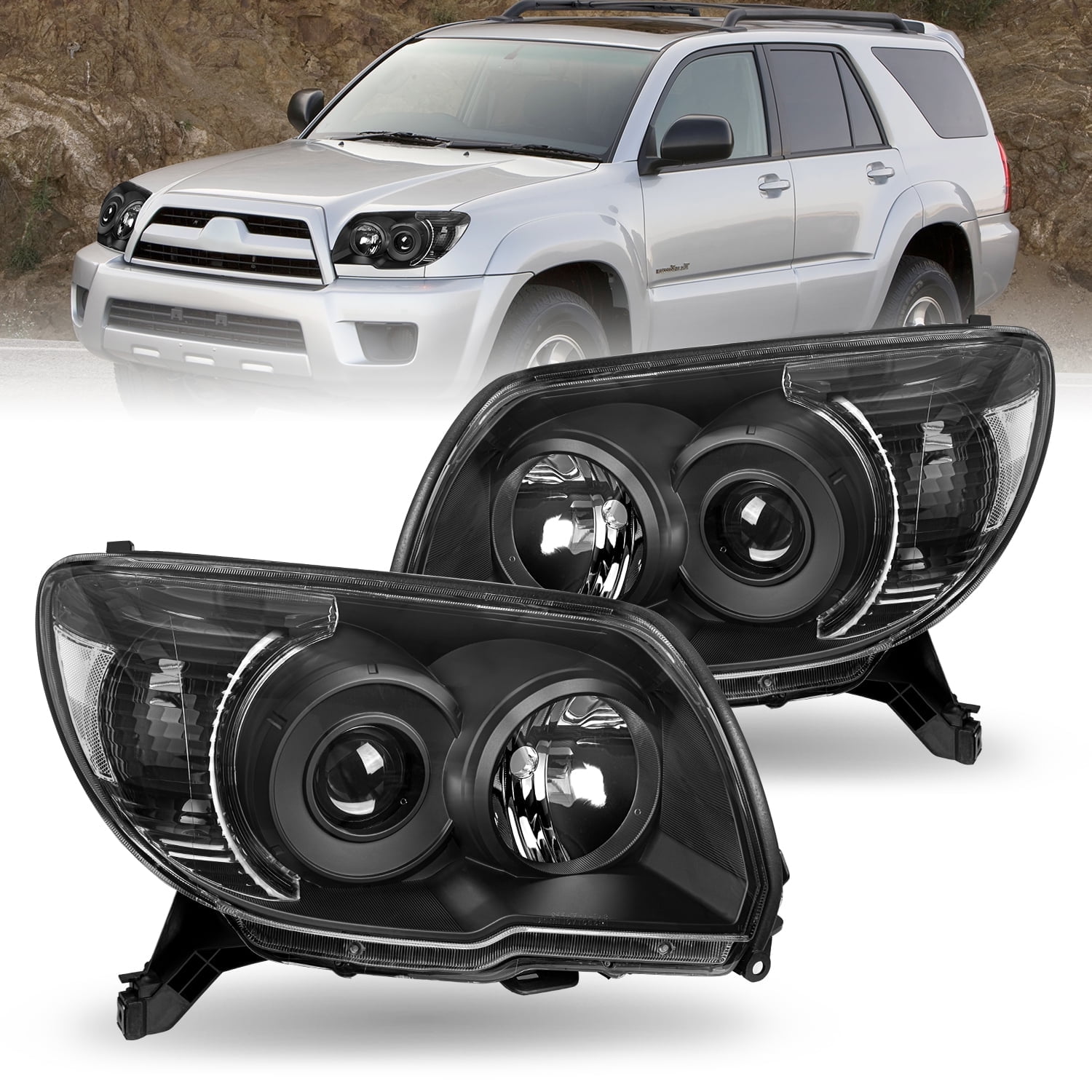 For 2006 2007 2008 2009 Toyota 4Runner Headlights Lamps Pair - Walmart.com