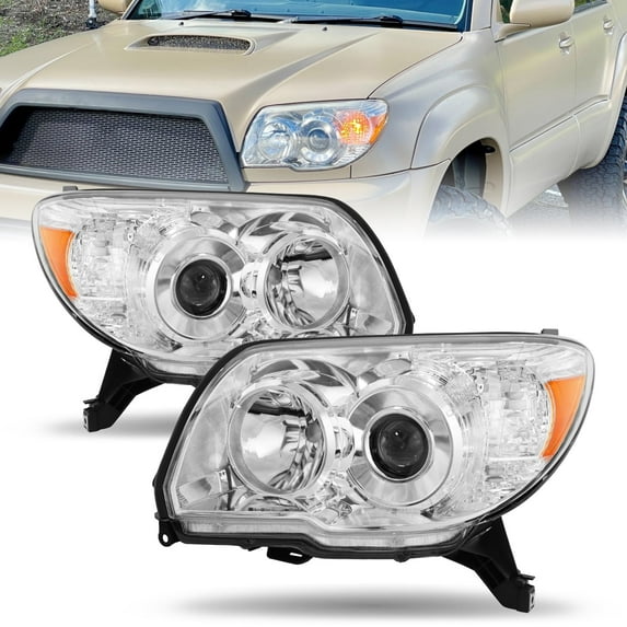 For Toyota 4Runner 2006 2007 2008 2009 Chrome Headlights Amber Corner ...